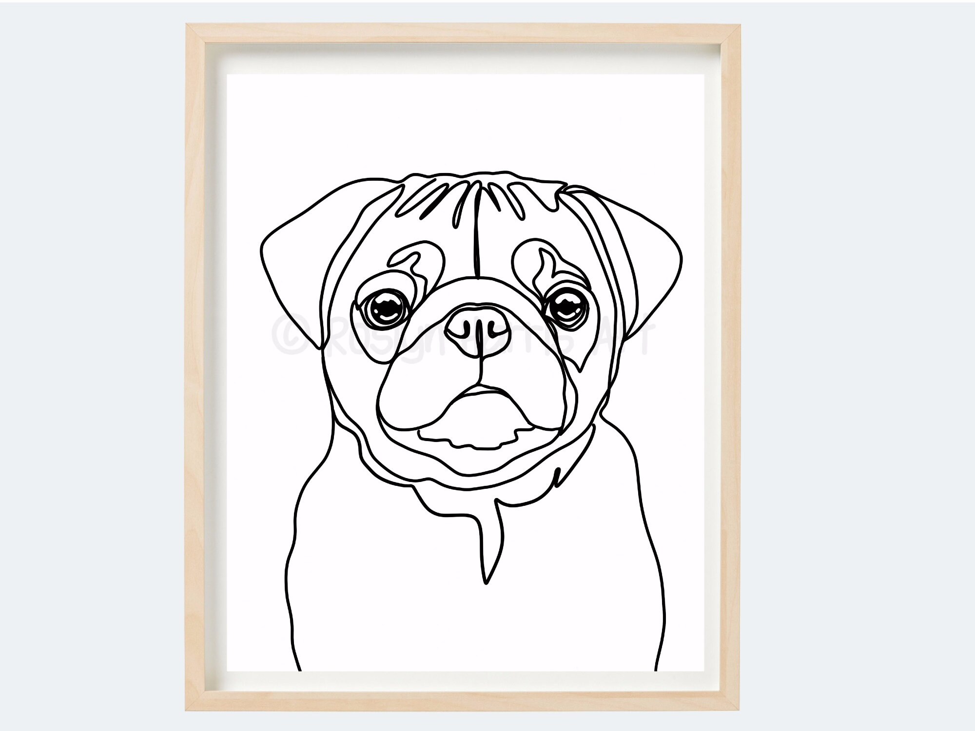 Mops eine Linie Wandkunst sofort downloadMops digital - Etsy.de
