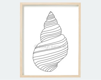 Boho Beach Print Abstract Beach Wall Art Sea Shell Wall Art - Etsy