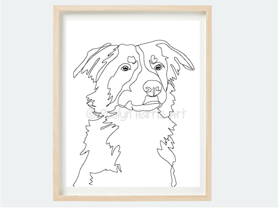 Border Collie One Line Wall Art Instant Download Dog | Etsy
