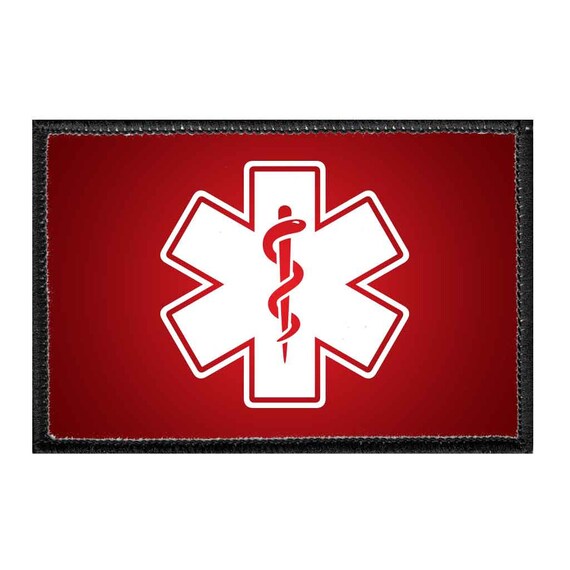 Medic Symbol White Red Background Removable Patch | Etsy
