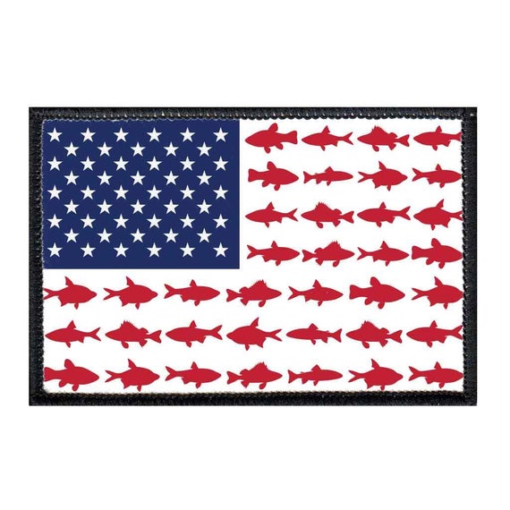 US Flag Fish Removable Patch | Etsy