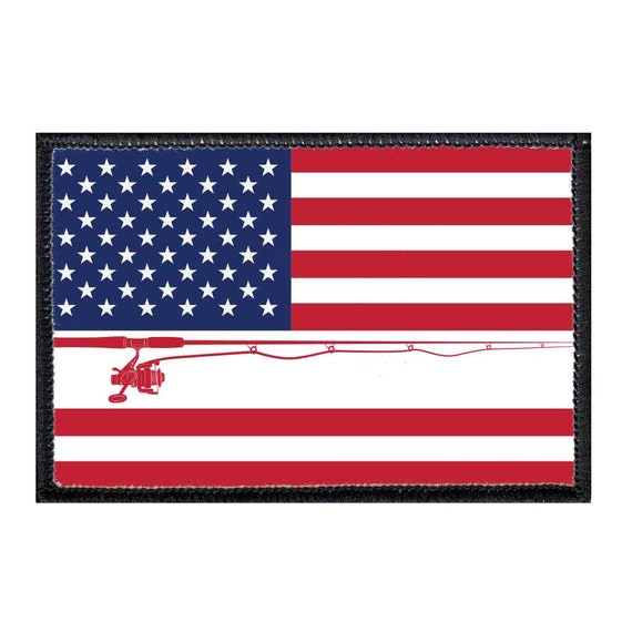 US Flag Fishing Color Removable Patch - Etsy