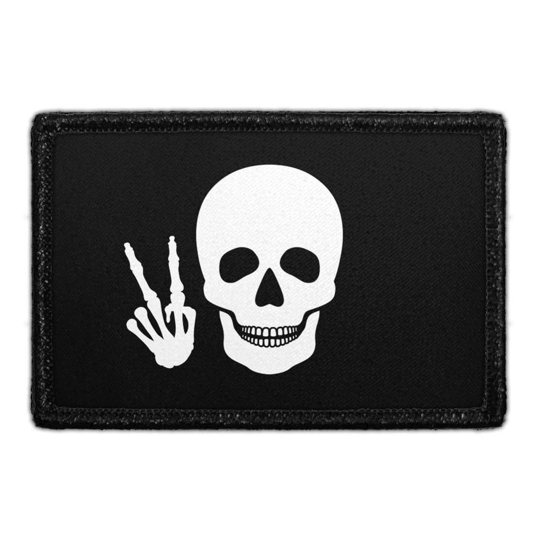 Skull Doing Peace Sign - Removable Patch - Etsy