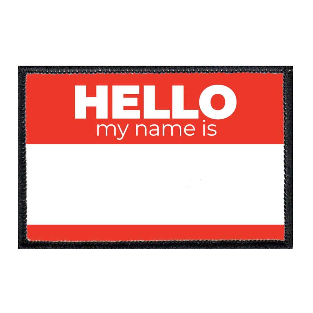 Hello My Name is - Red - Patch - Etsy