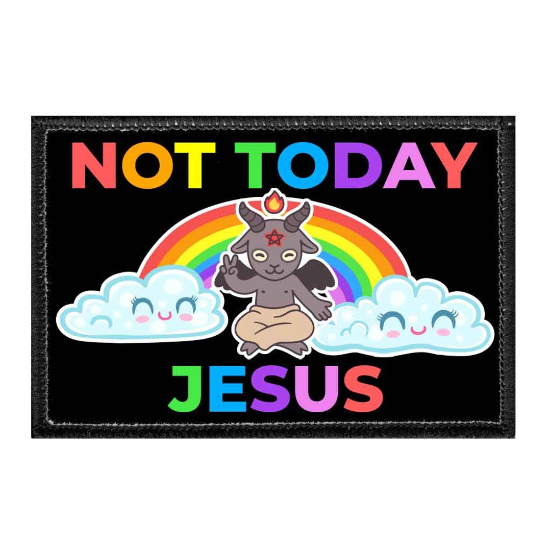 Not Today Jesus Rainbow Removable Patch - Etsy