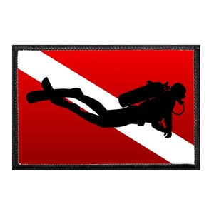 Diver Down Flag With Diver - Removable Patch - Etsy