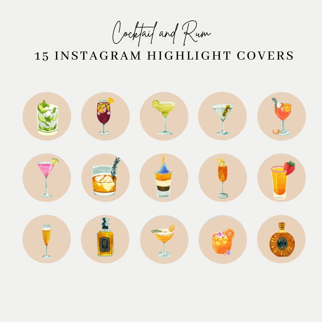 15 Instagram Highlight Covers | Cute Cocktail Instagram Story Cover ...