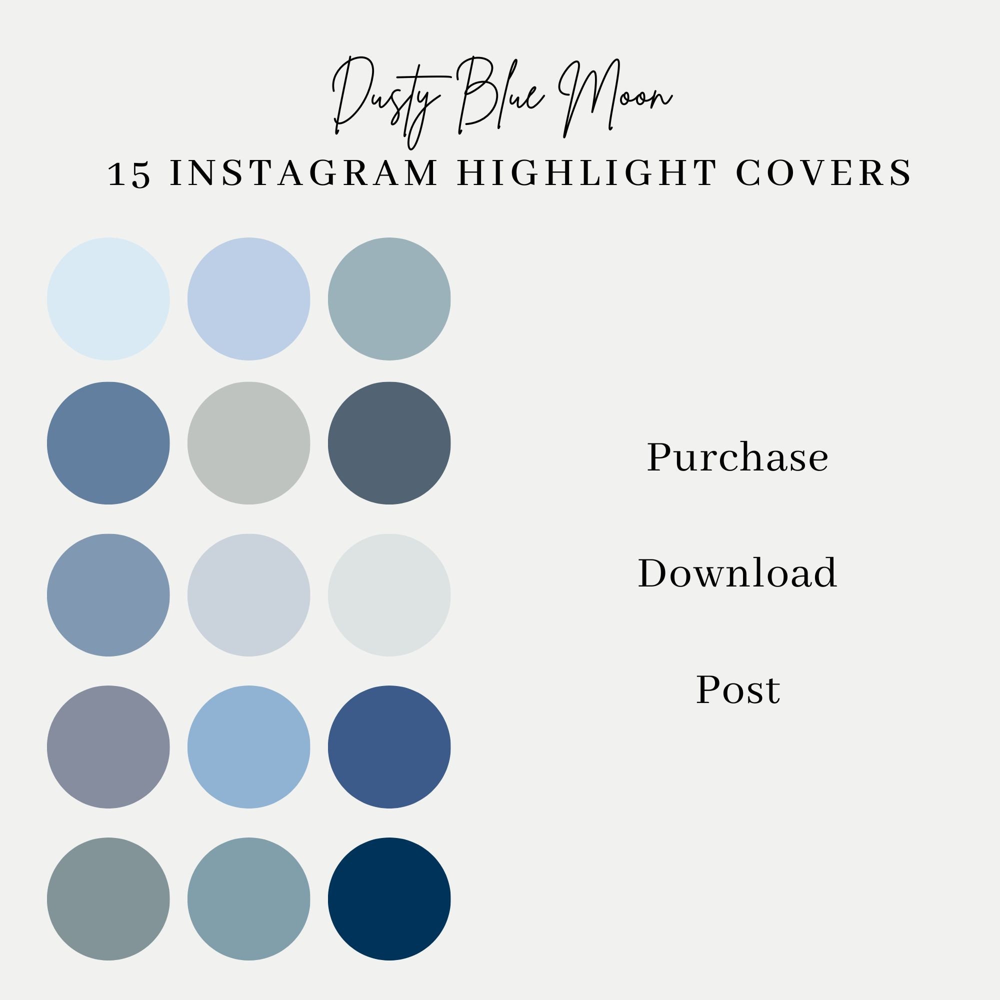 15 Instagram Highlight Covers | Dusty Blue Moon Instagram Story Cover ...