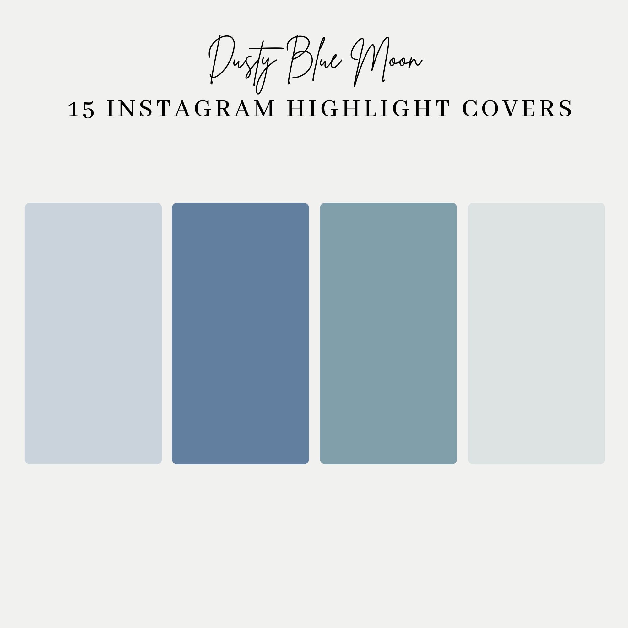 15 Instagram Highlight Covers | Dusty Blue Moon Instagram Story Cover ...