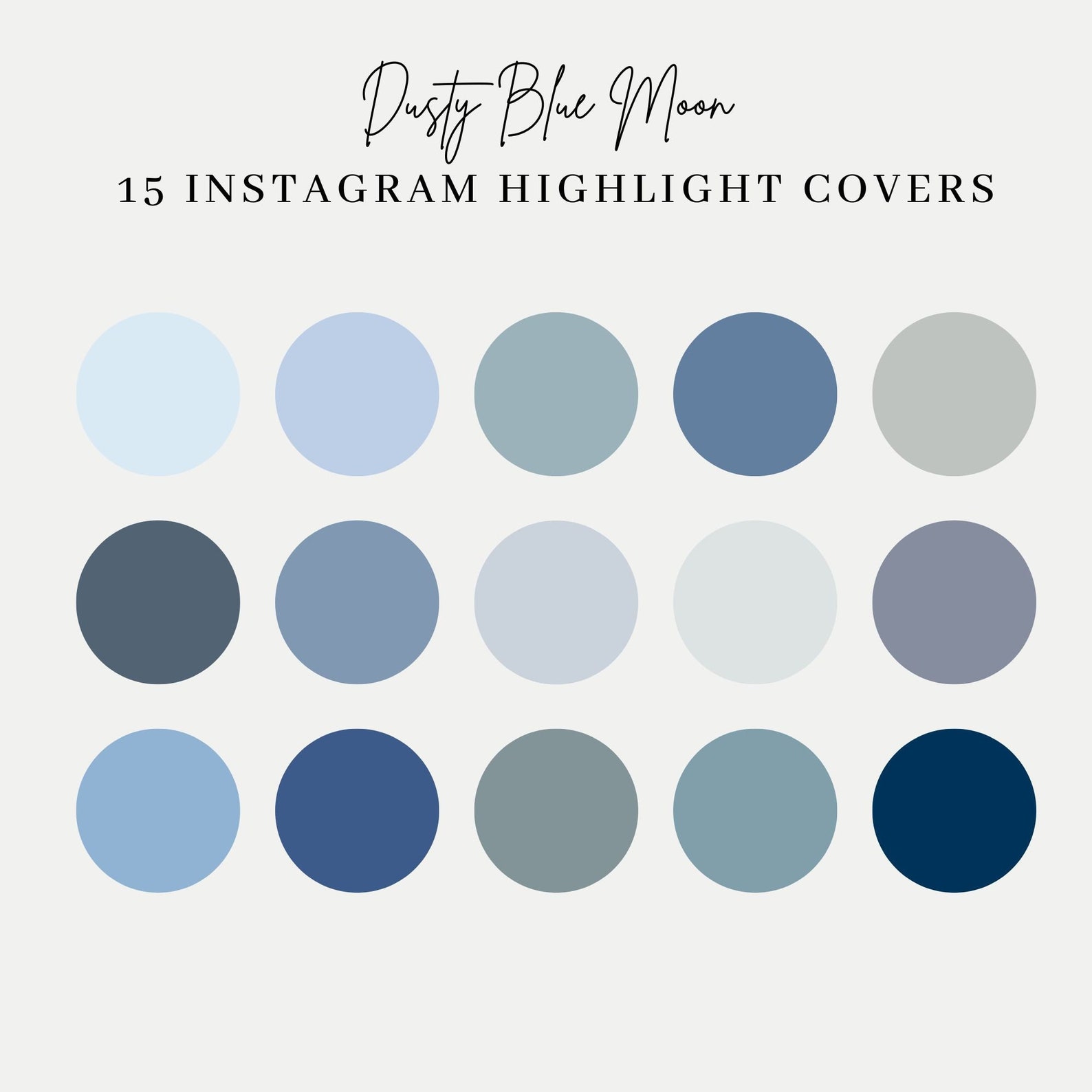 15 Instagram Highlight Covers | Dusty Blue Moon Instagram Story Cover ...