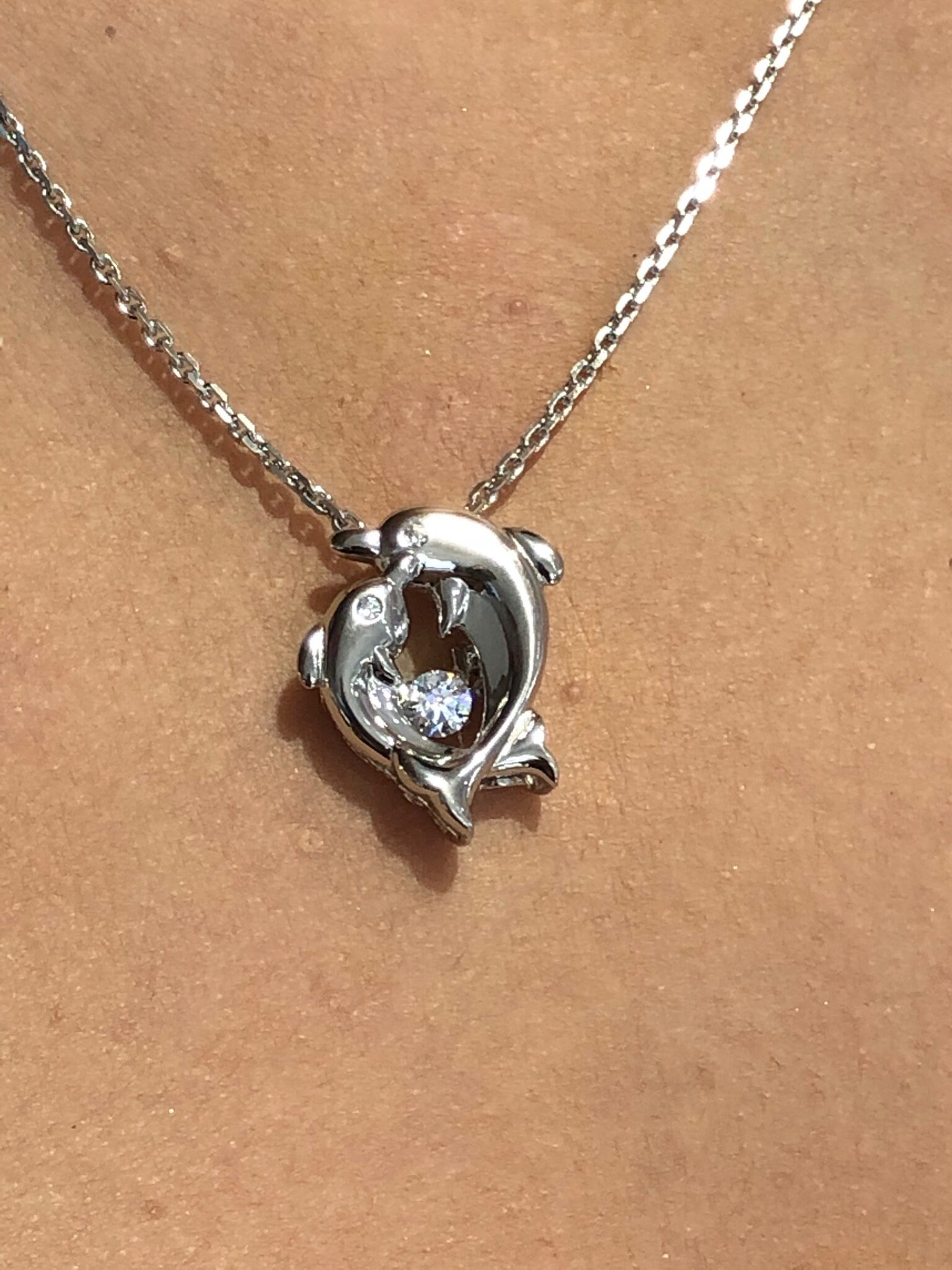 LIV Platin über Sterling Silber einzigartige Doppel Delphin | Etsy