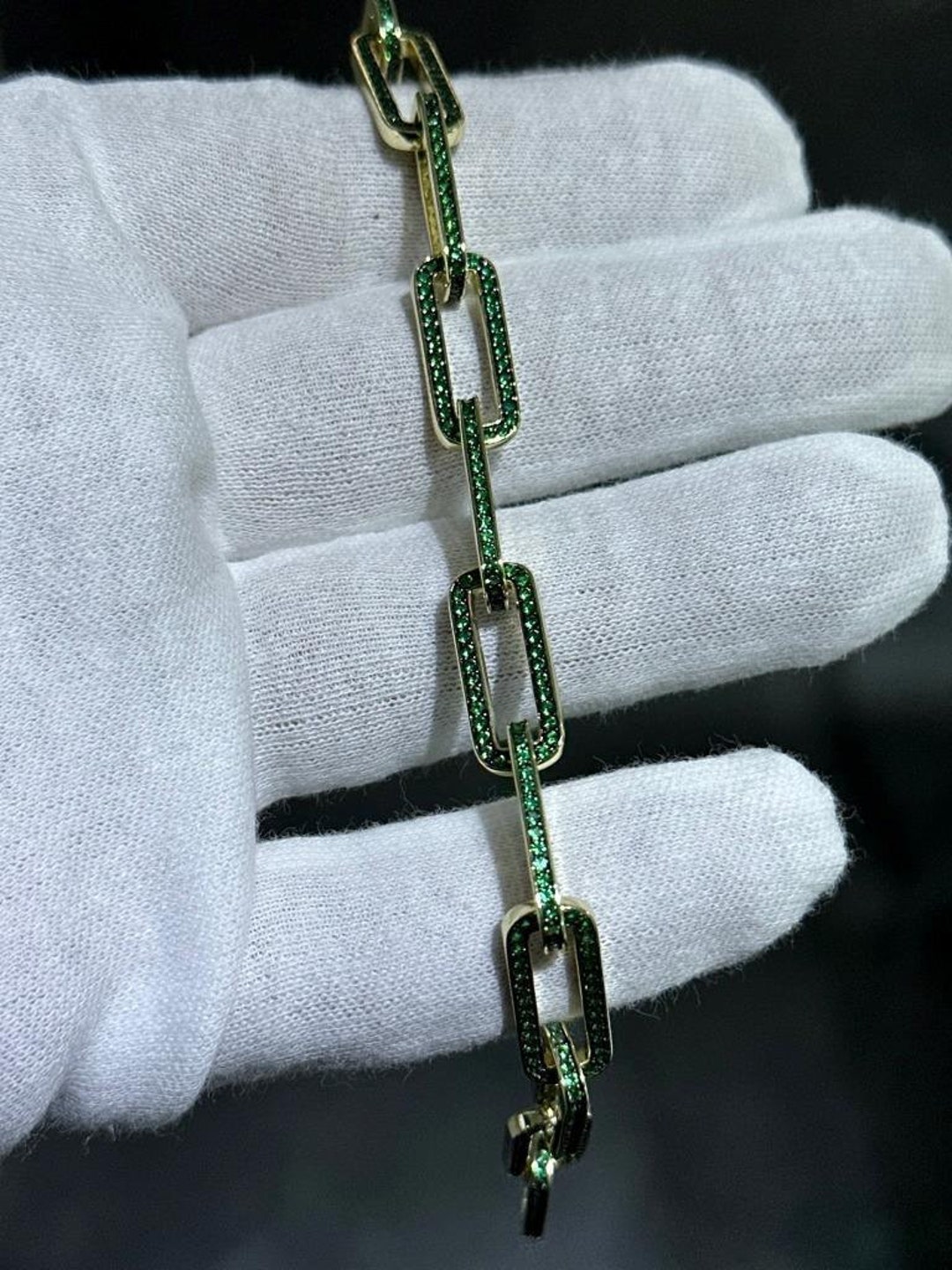 LIV 18k Gold Sterling Silver Unique Green Sapphire Large Paper - Etsy
