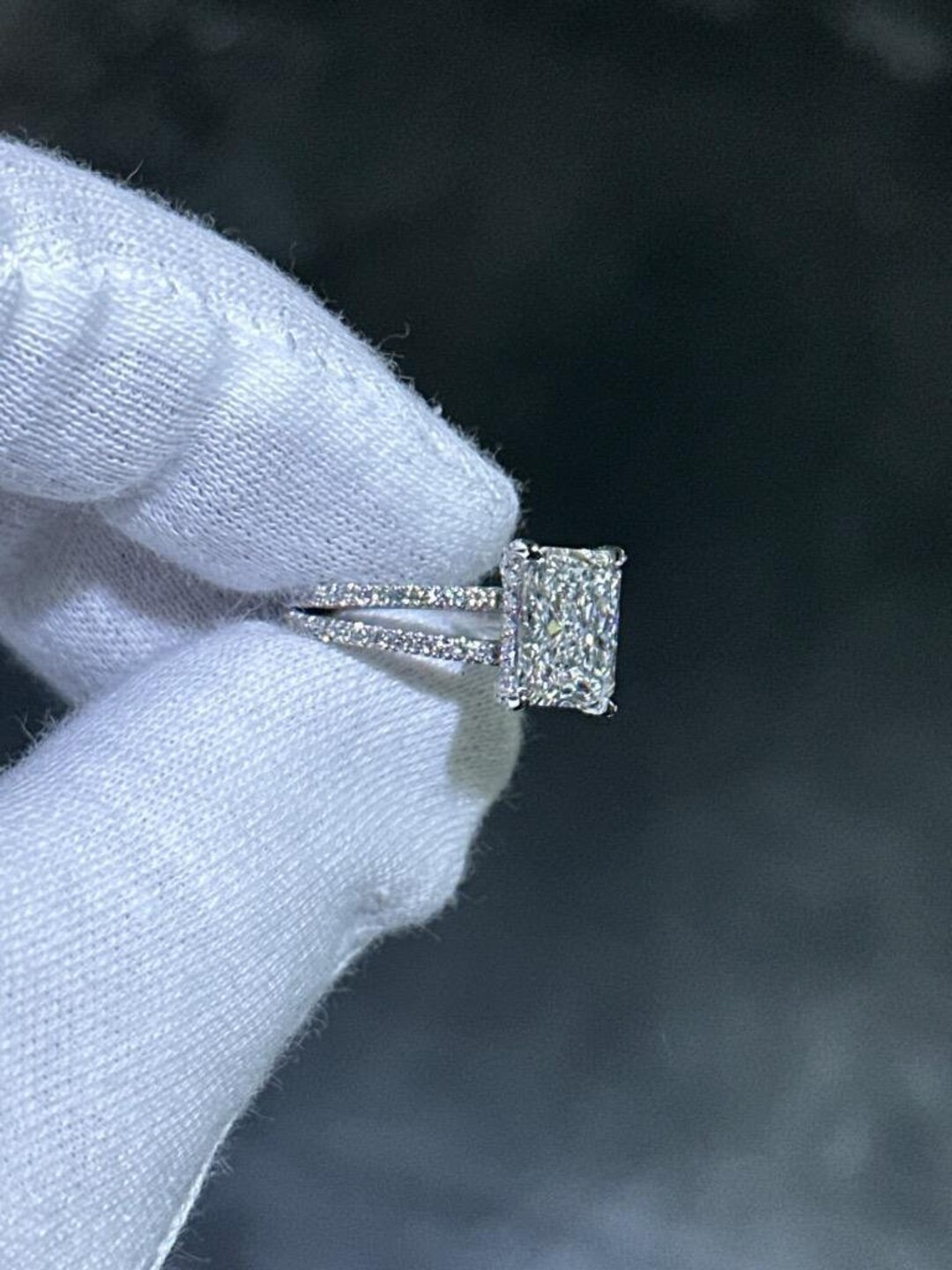 LIV Platinum Diamond Engagement Ring 2.50ct Tw Lab Grown Radiant Cut ...