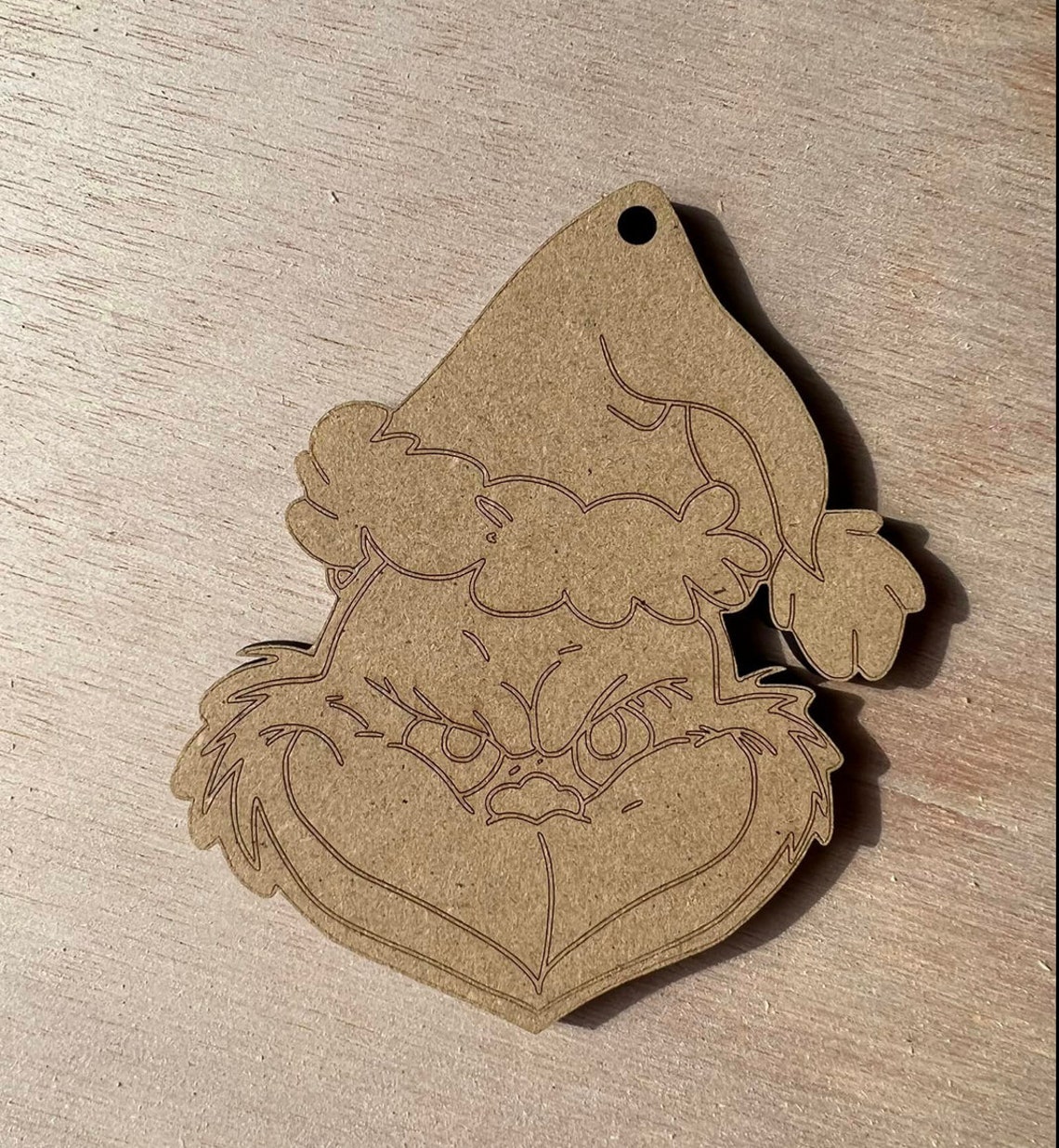 10 Grinch Ornaments Laser Etched on MDF Wood - Etsy