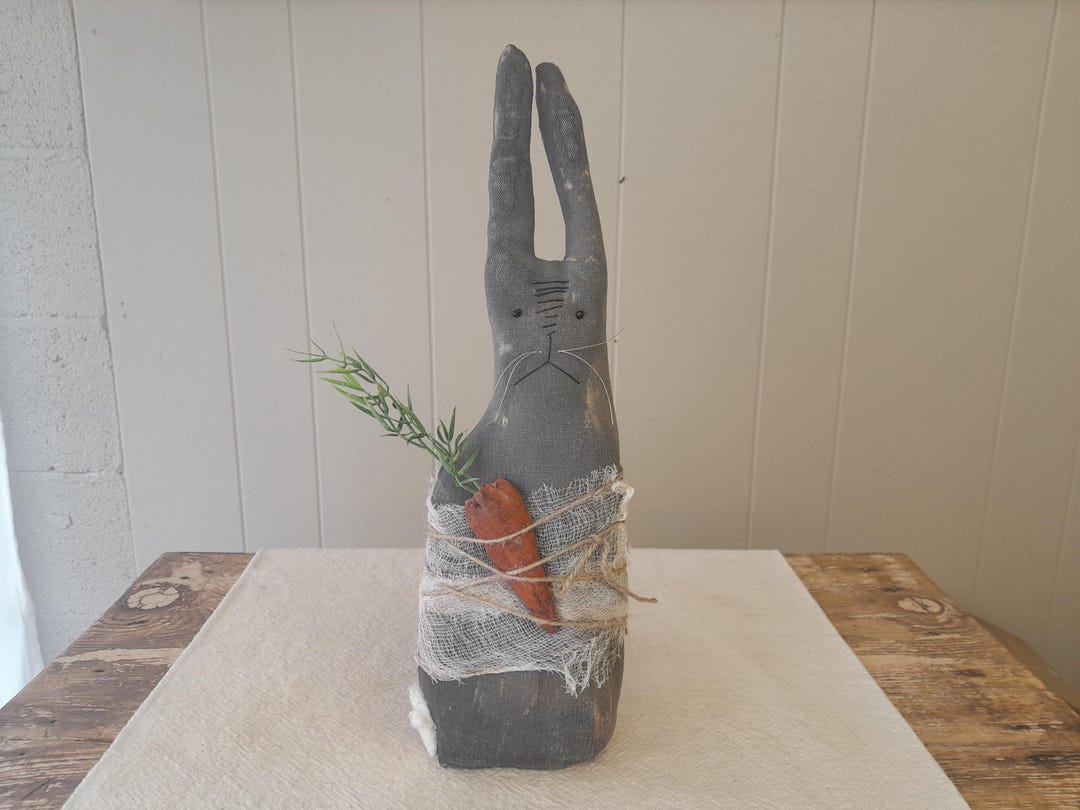 Handmade Primitive Grungy Painted Bunny Rabbit Farmhouse Country - Etsy