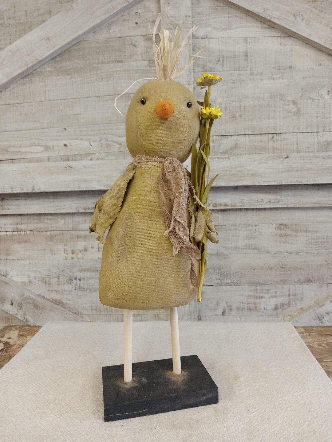 Primitive Baby Chick Farmhouse Standing Doll Folk Art Grungy - Etsy