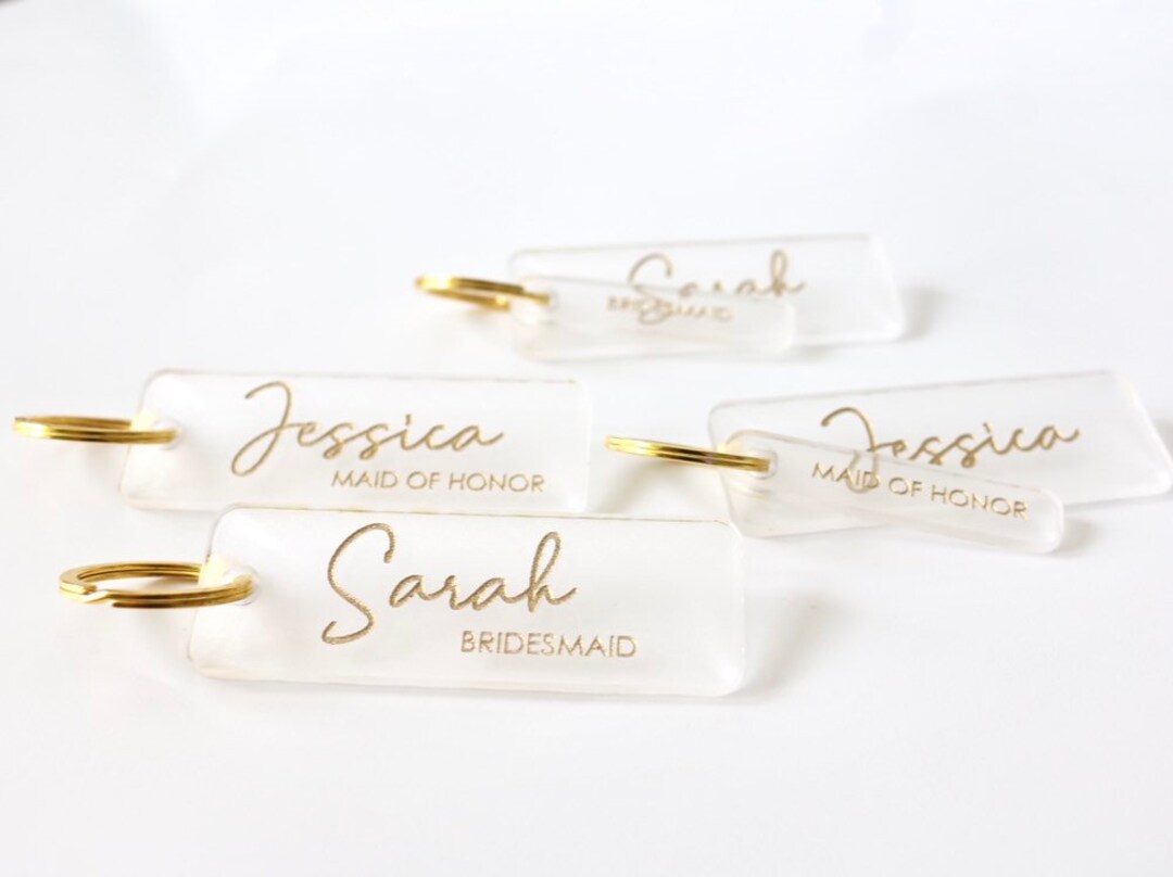 Bridesmaid Keychain Wedding Party Gift Acrylic Keychain Bridesmaid ...