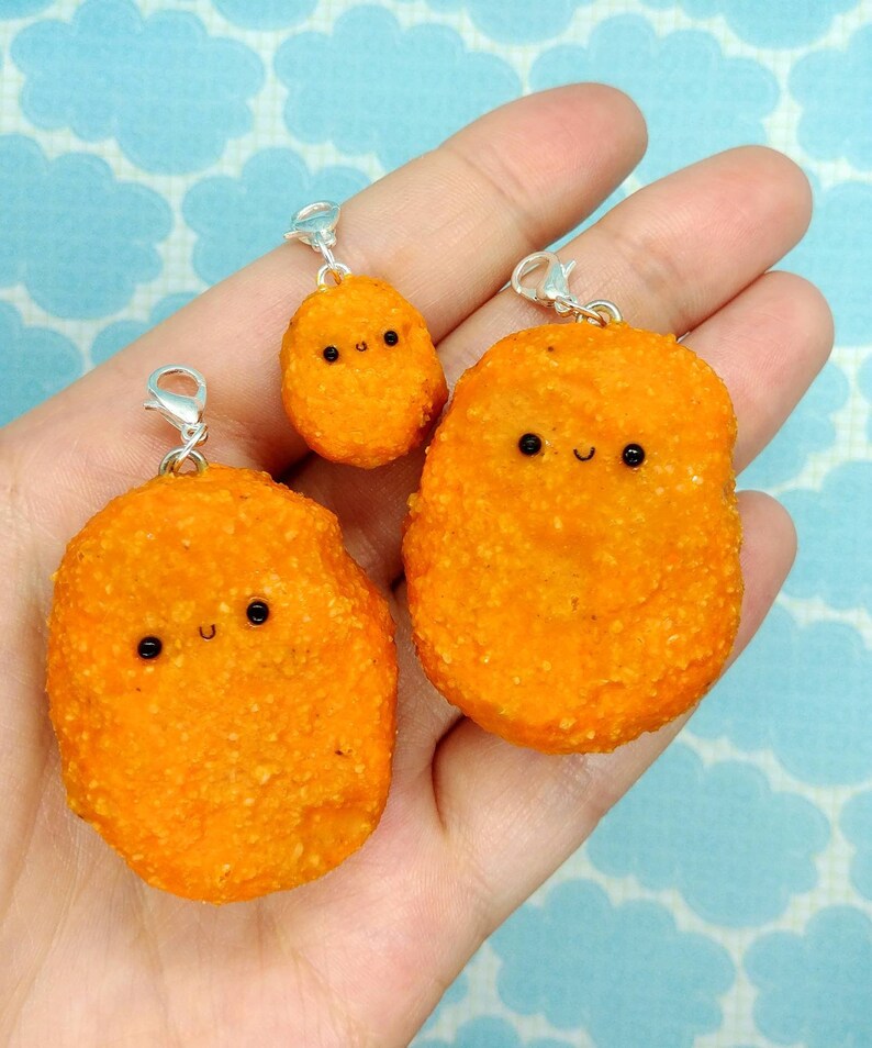 Super Cute Chicken Nugget CharmKeychain Adorable Food Charm | Etsy