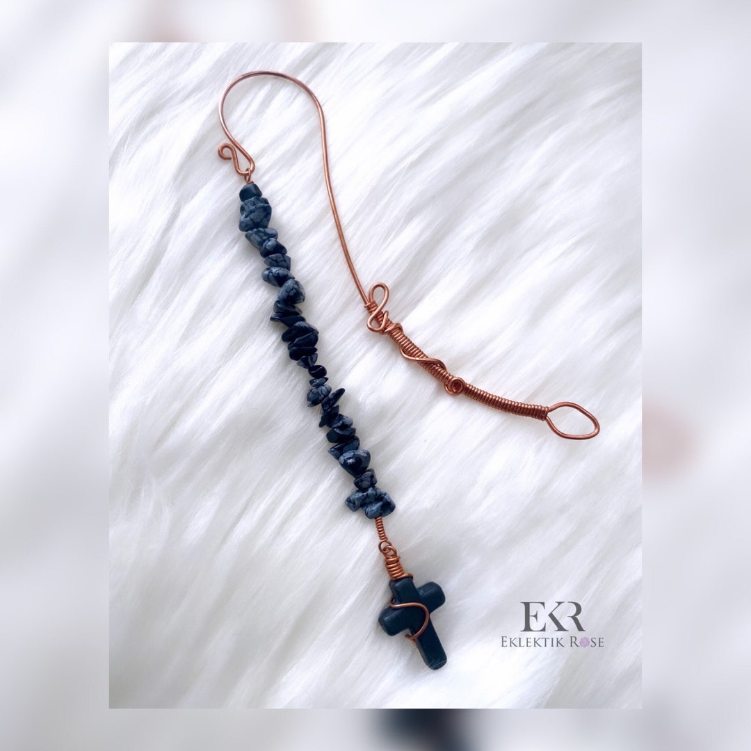 Snowflake Obsidian Bookmark Copper Wire Bookmark, Gifts for Book Lovers ...