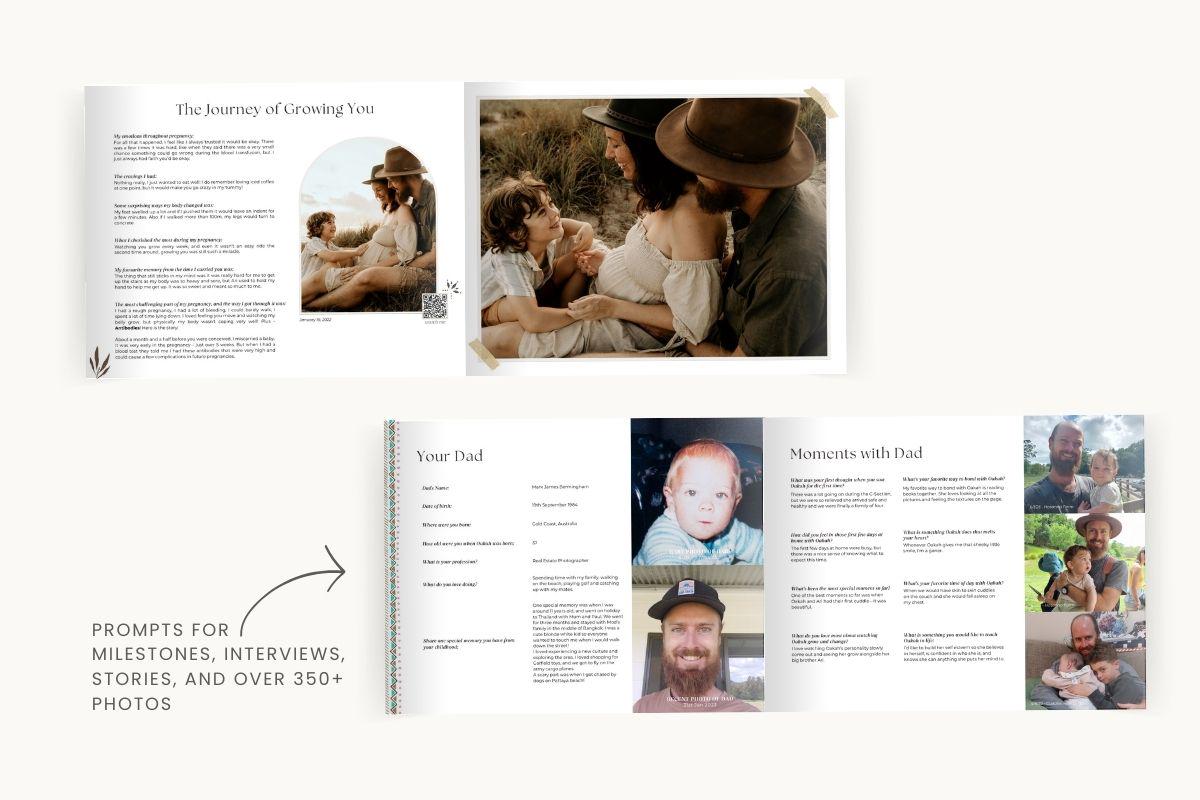 Bump to Baby Memory Book Template | Boho | 100+ Pages | Fully ...