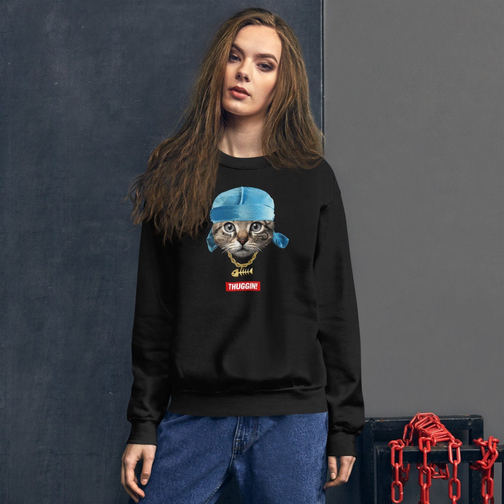 Drippy Cat Unisex Crewneck Sweatshirt Parody Satire - Etsy