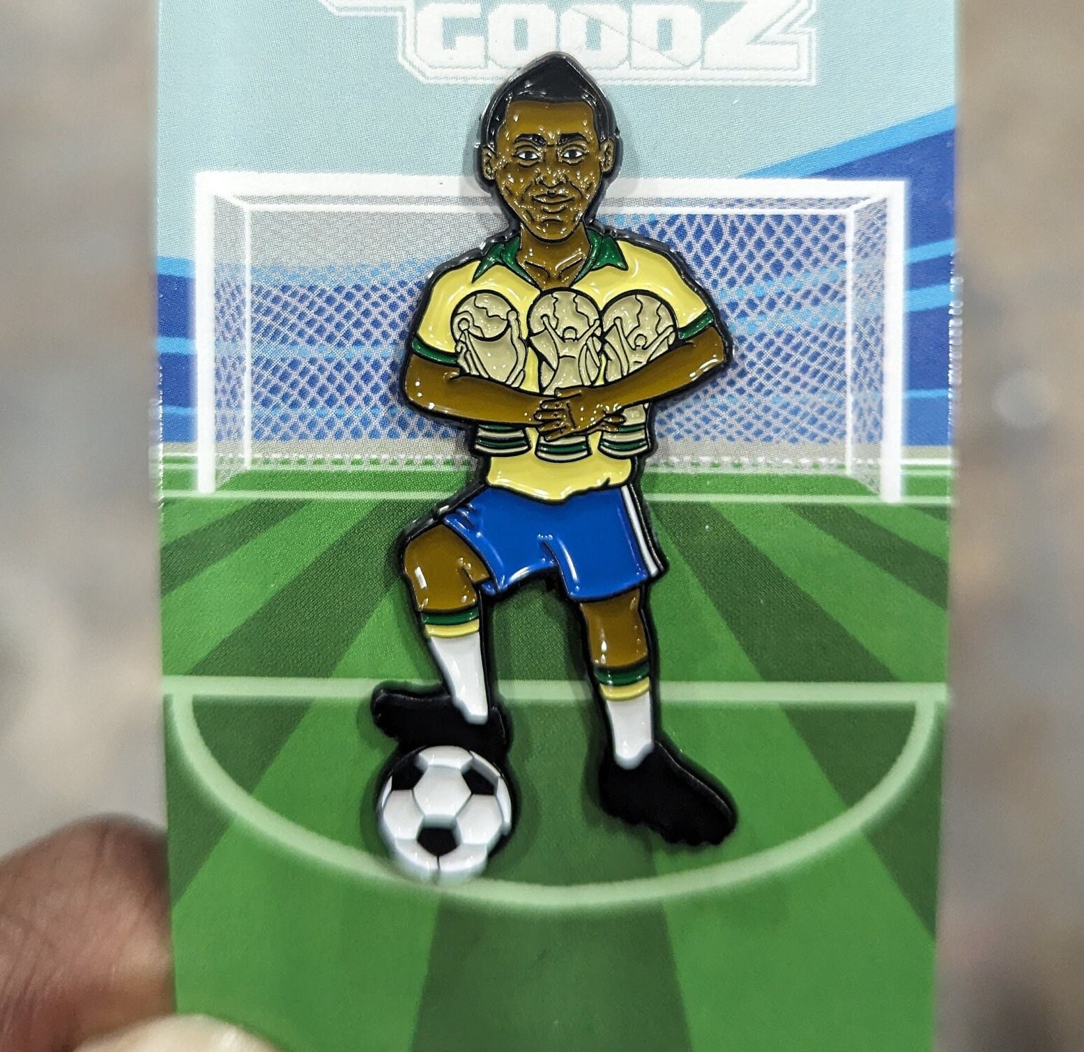 The King of Soccer Pele Enamel Pin - Pins - Brazil Soccer Pin - Tribute ...