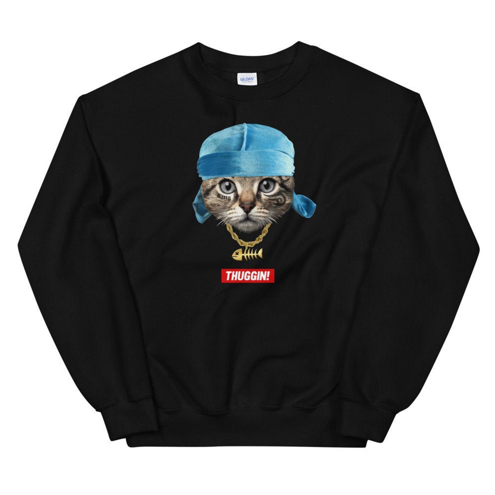 Drippy Cat Unisex Crewneck Sweatshirt Parody Satire - Etsy