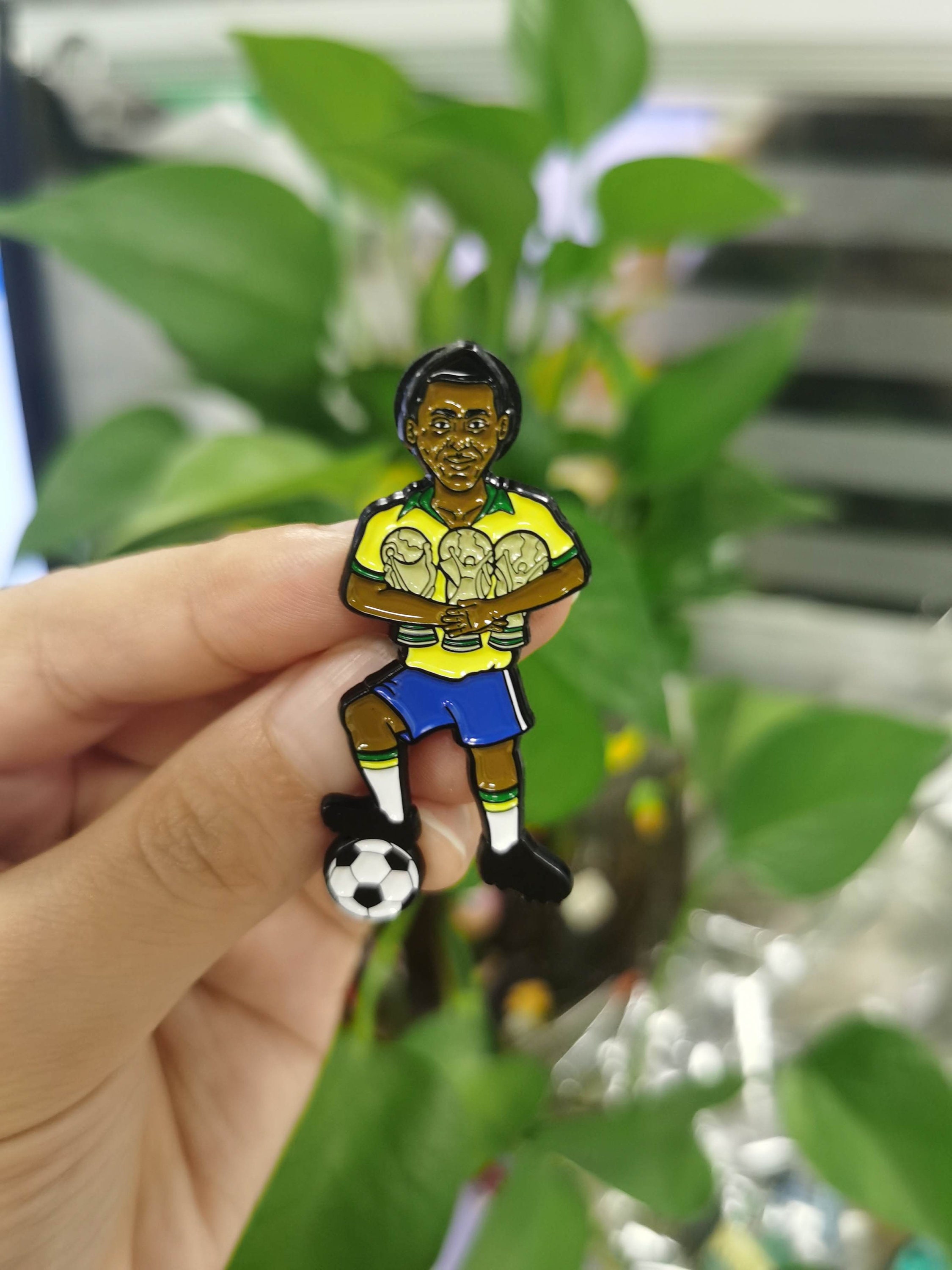 The King of Soccer Pele Enamel Pin - Pins - Brazil Soccer Pin - Tribute ...