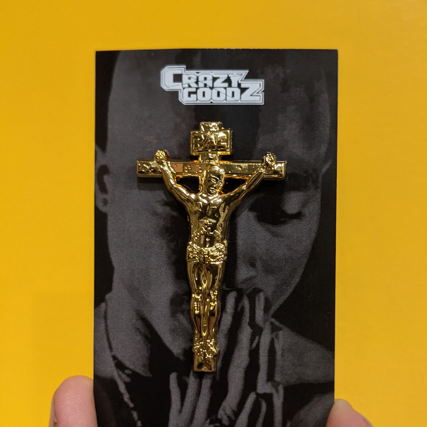 Tupac on the Cross Pin - 2pac Tribute Black Jesus 3d Raised Gold Metal ...