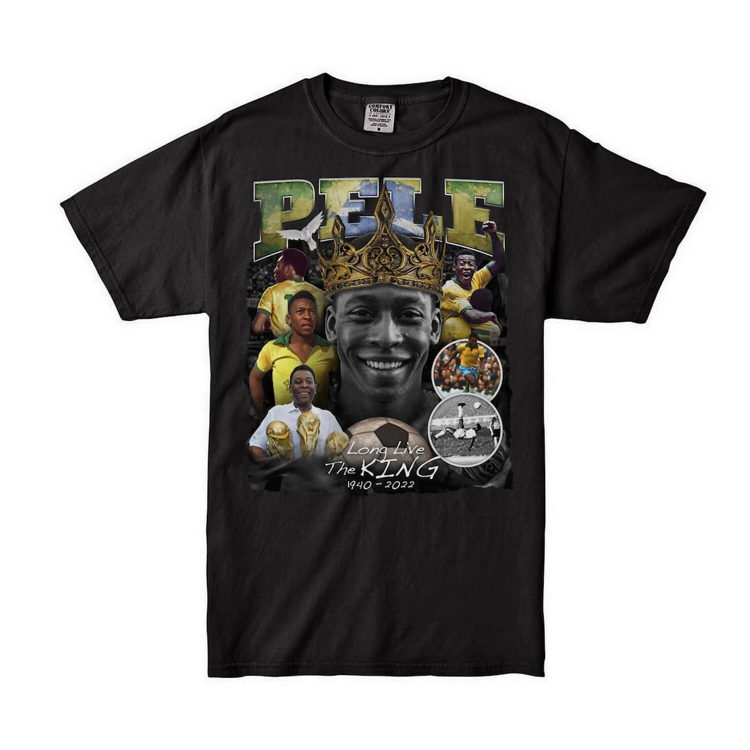 The Great Pele Tribute Graphic Tee - the King of Football Heavyweight T ...