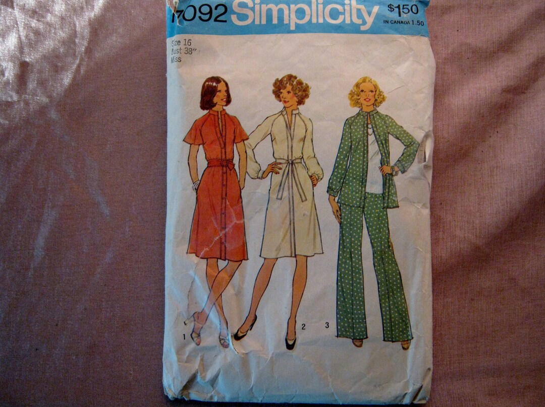 Patrones de costura por Simplicity 7092 Misses Sz 16 Vestido o ...