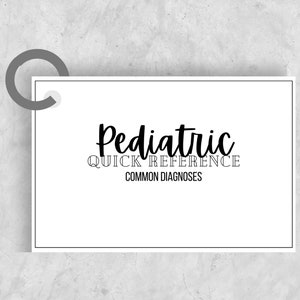 Pediatric Diagnoses Quick Reference / Occupational Therapy / Cheat ...