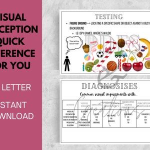 Vision Occupational Therapy Quick Reference Cards: Visual Perception ...