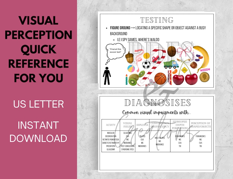 Vision Occupational Therapy Quick Reference Cards: Visual Perception ...