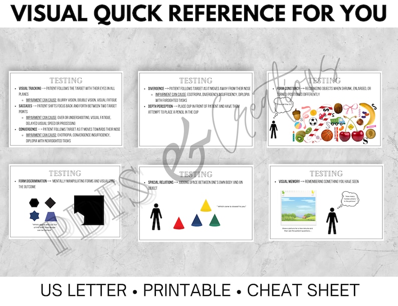 Vision Occupational Therapy Quick Reference Cards: Visual Perception ...