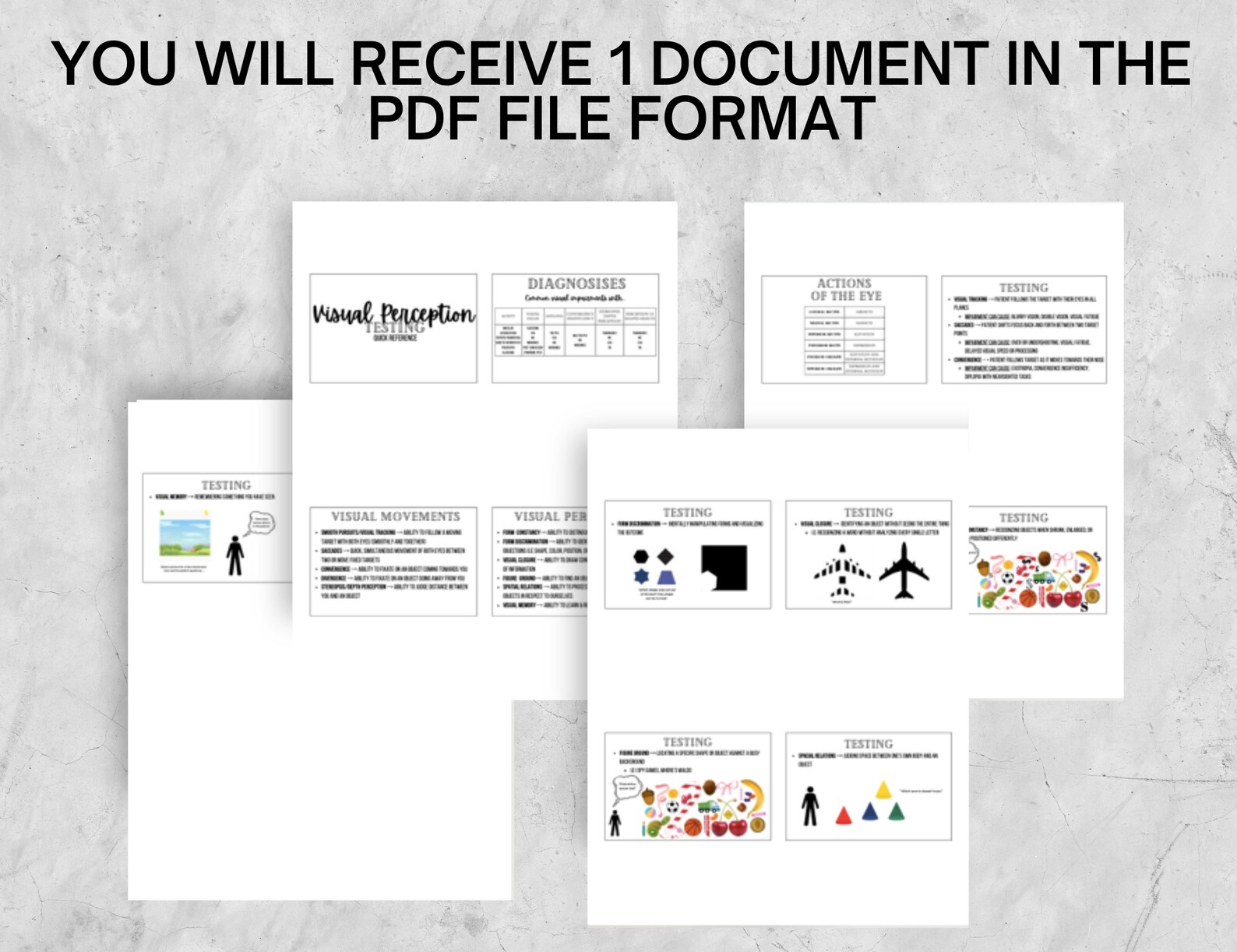 Vision Occupational Therapy Quick Reference Cards: Visual Perception ...
