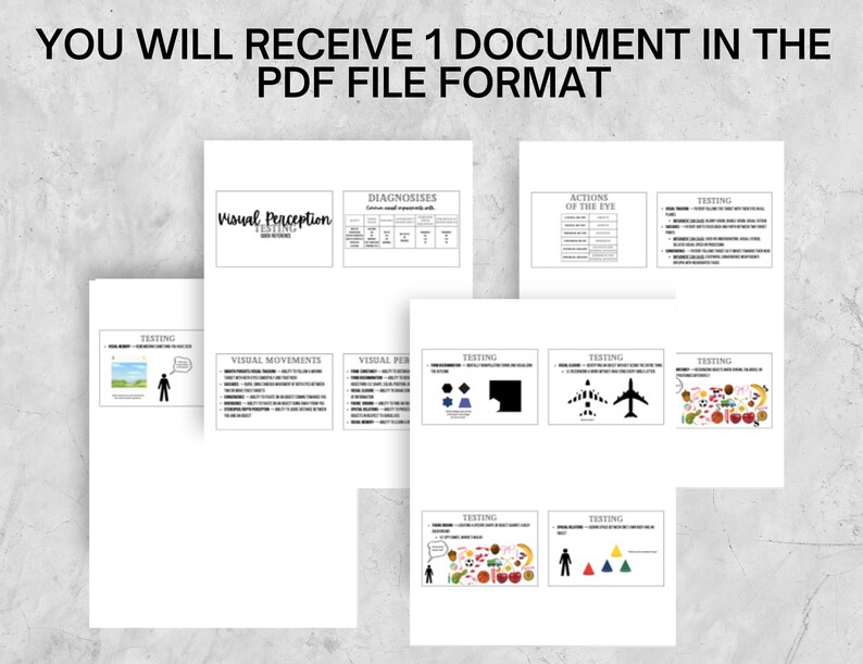 Vision Occupational Therapy Quick Reference Cards: Visual Perception ...