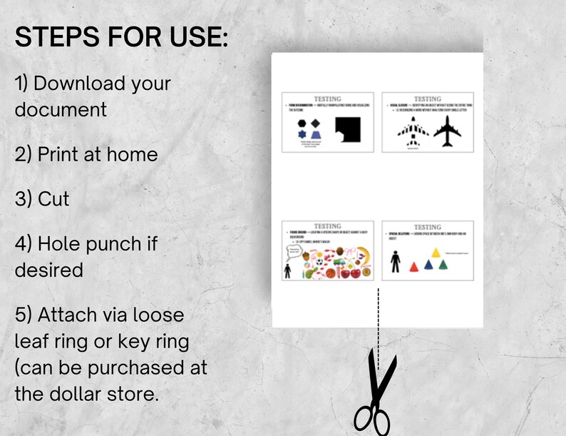 Vision Occupational Therapy Quick Reference Cards: Visual Perception ...