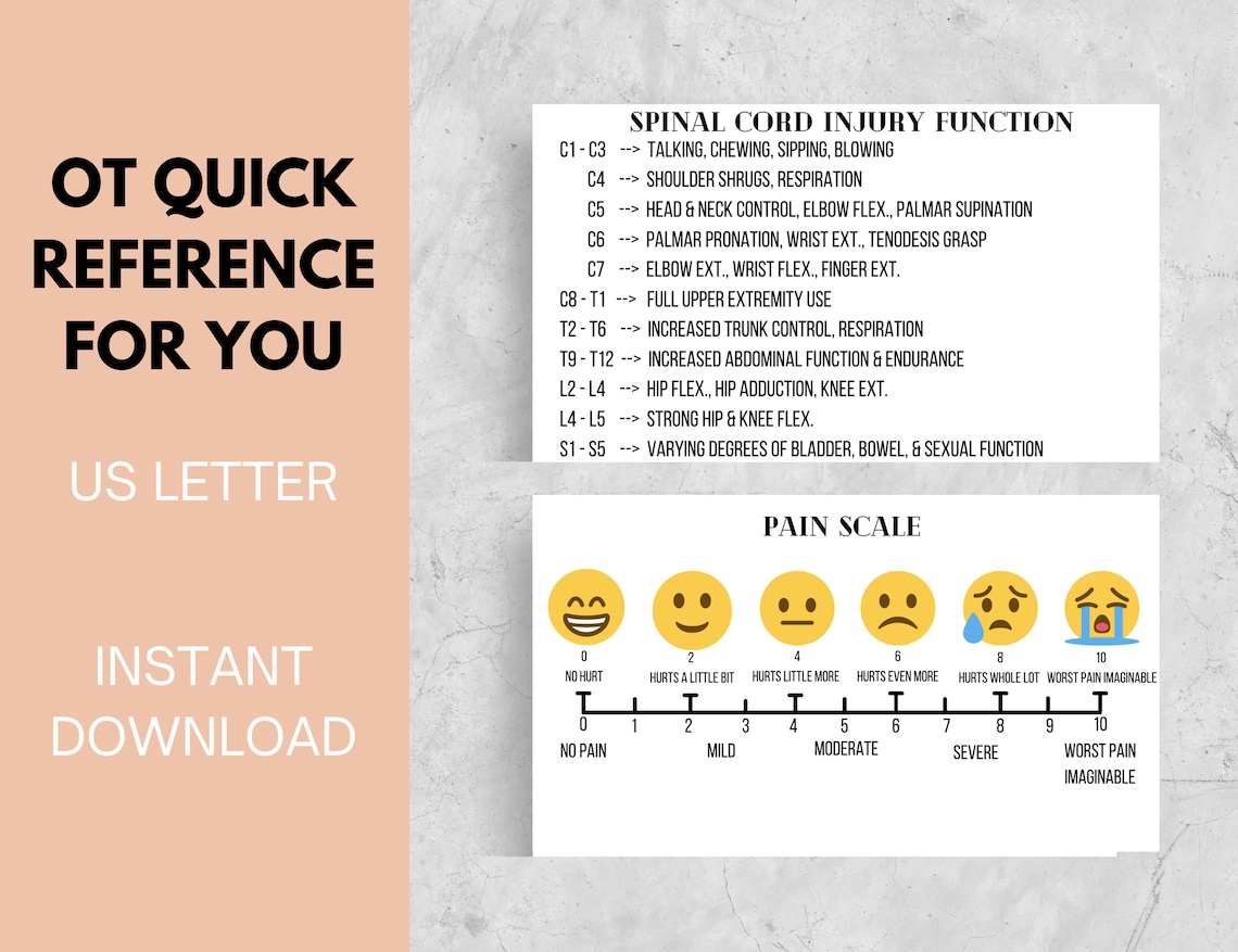 Occupational Therapy Quick Reference / Cheat Sheet / Pocket - Etsy