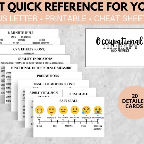 Occupational Therapy Quick Reference / Cheat Sheet / Pocket - Etsy
