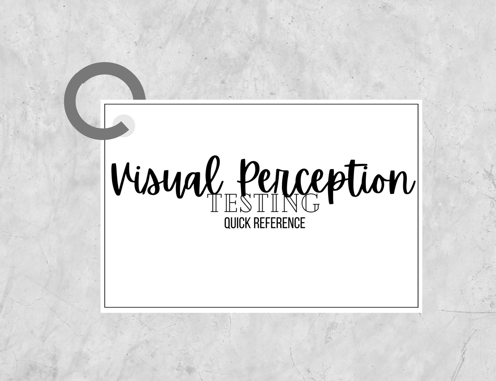 Vision Occupational Therapy Quick Reference Cards: Visual Perception ...