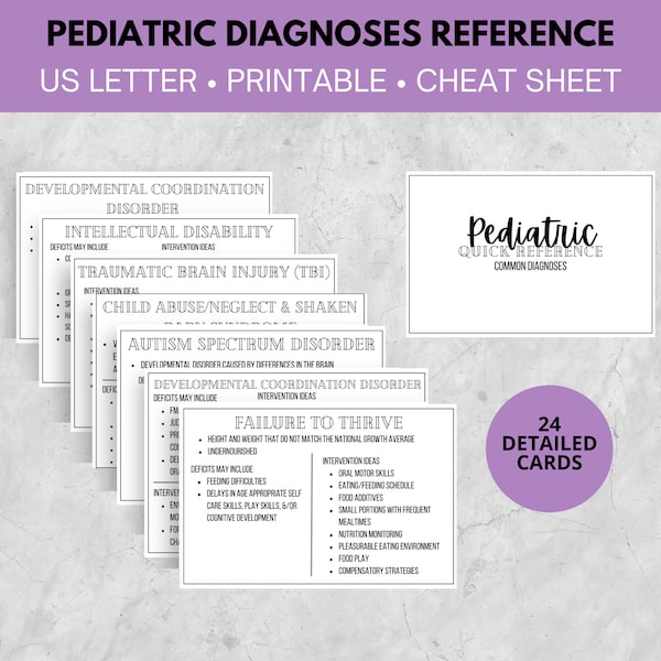 Therapy Diagnoses Cheat Sheet - Etsy