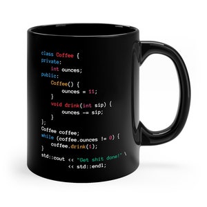 Cpp C++ Coffee Programmer Coder Engineer Cpp Black Coffee Mug Gift C++ Software Developer - Etsy