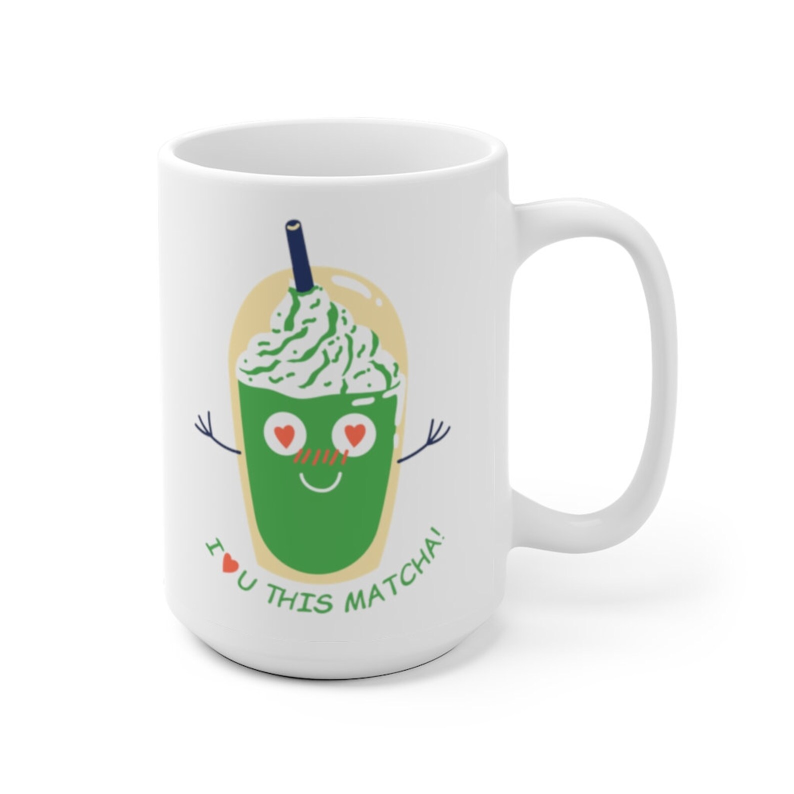 Matcha Coffee Mug Funny I Love You so Matcha Pun Gift Cute - Etsy