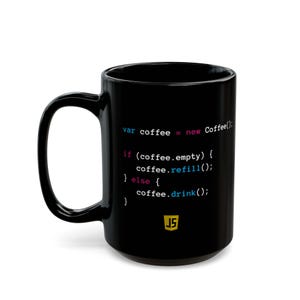 Javascript Black Mug, Programmer Mug, Software Engineer Coffee Mug - Etsy