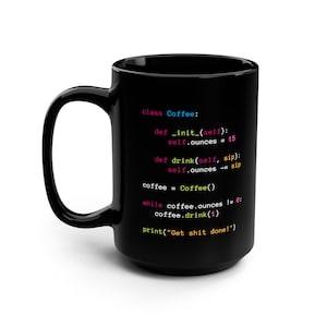 Programmer Coder Engineer Python Black Coffee Mug Gift Python Developer - Etsy
