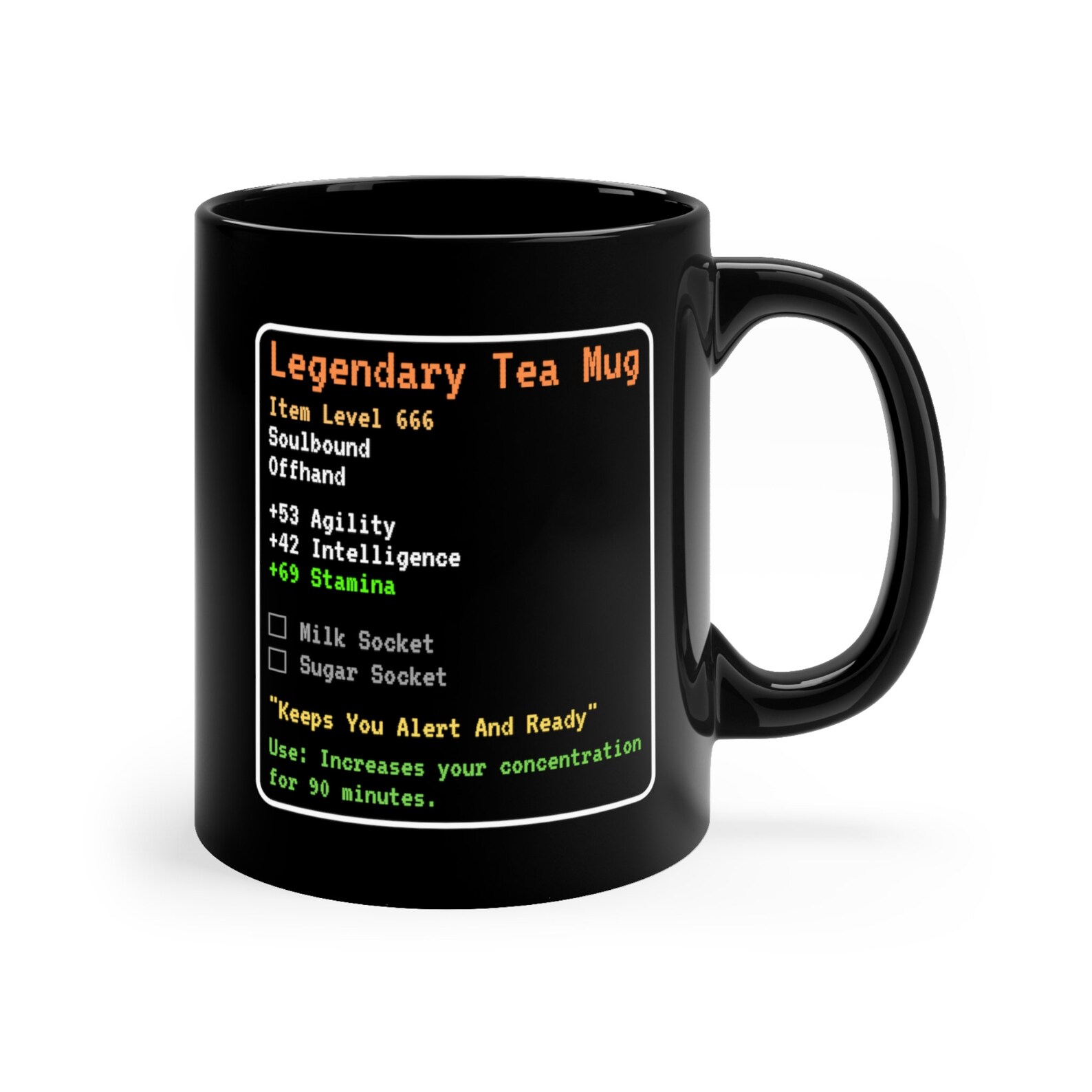 Legendary Tea Mug Wow MMORPG Mug RPG Tea Stats Retro Gaming Mug Game ...