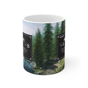 Skyrim Coffee Mug, Skyrim Elder Scrolls Inspired Mug, Coffee Stats ...