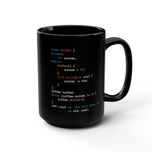 Cpp C++ Coffee Programmer Coder Engineer Cpp Black Coffee Mug Gift C++ Software Developer - Etsy