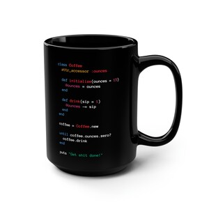 Ruby Code Mug for Programmers - Black Coffee Cup Gift Ruby Programming Mug - Etsy